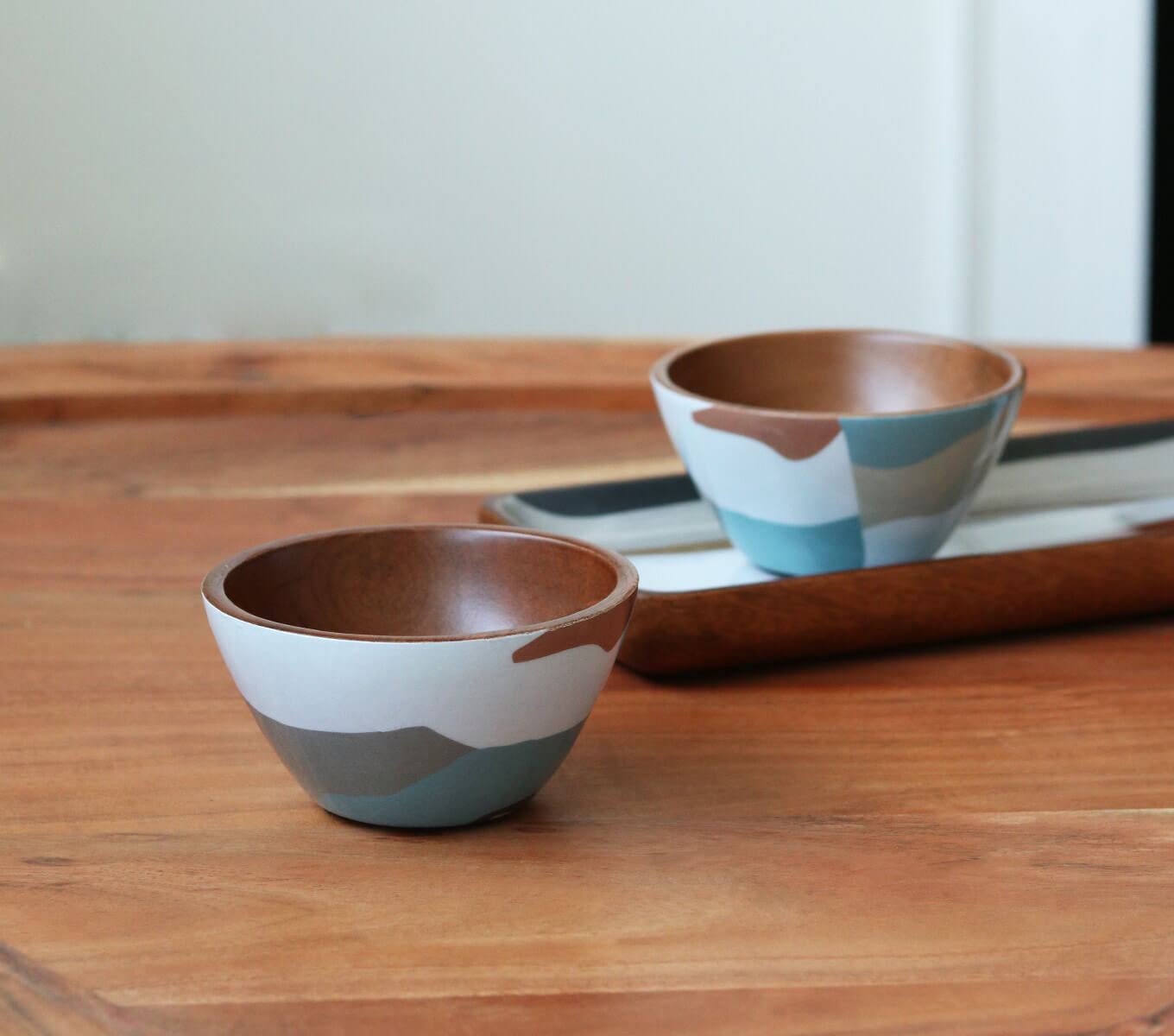 Petite Bowls Set of 2 | Premium Mango Wood & Enamel | Kitchenware ...